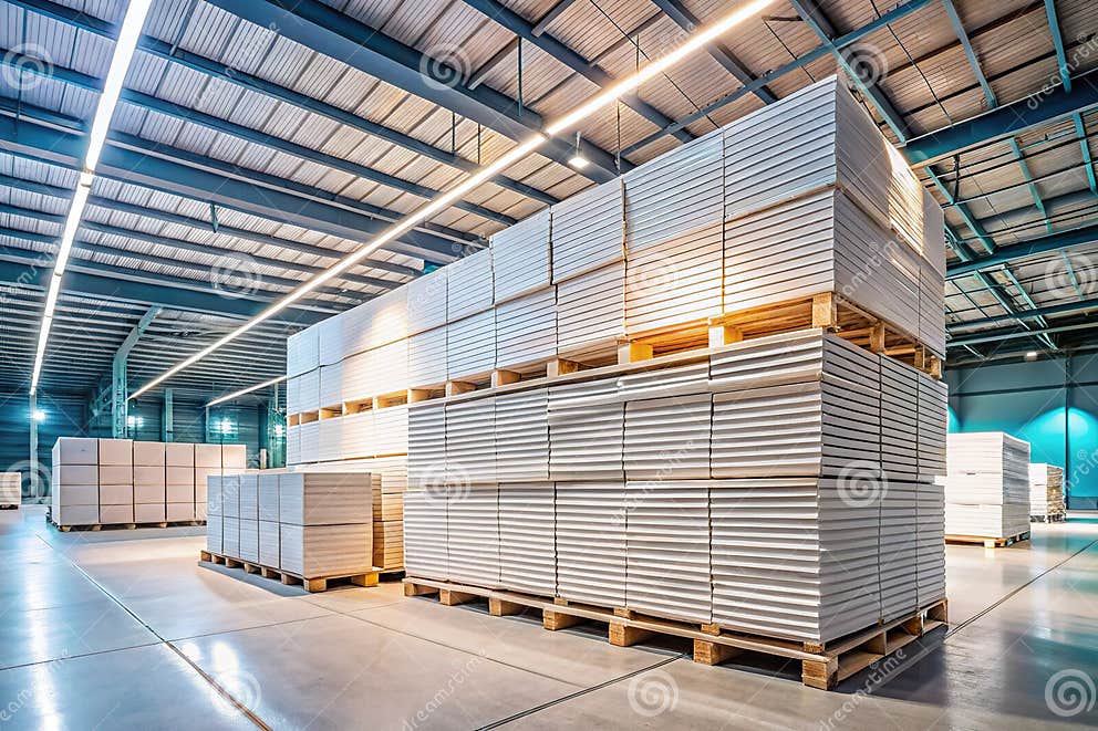 Efficient Gypsum Plasterboard Storage Solution Pallets of Drywall ...