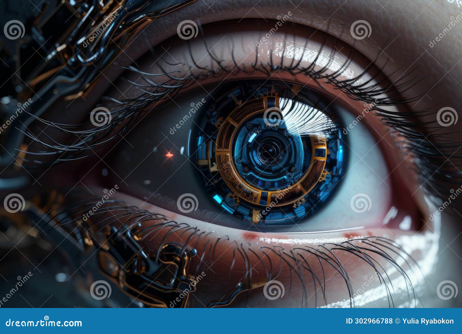 Efficient Human Eye in Robot. Generate Ai Stock Illustration ...
