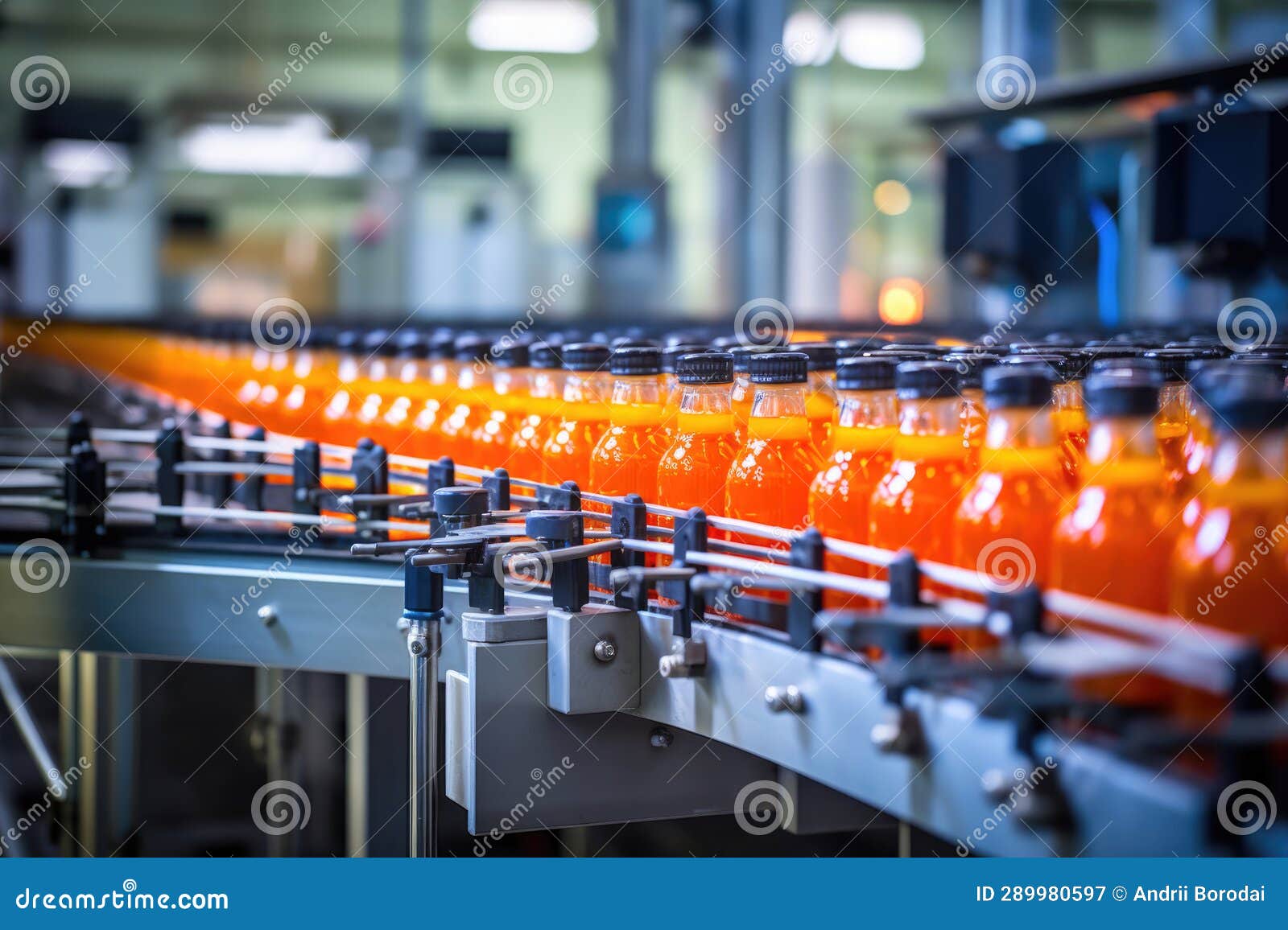 Efficient Juice Bottling at the Factory. Stock Illustration ...