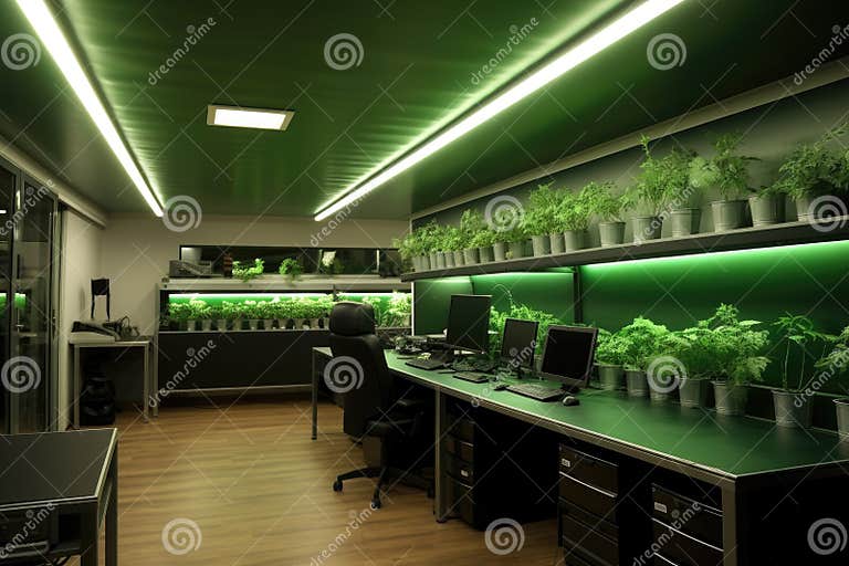 Efficient Led Lighting Installed in a Green Construction Stock Image ...