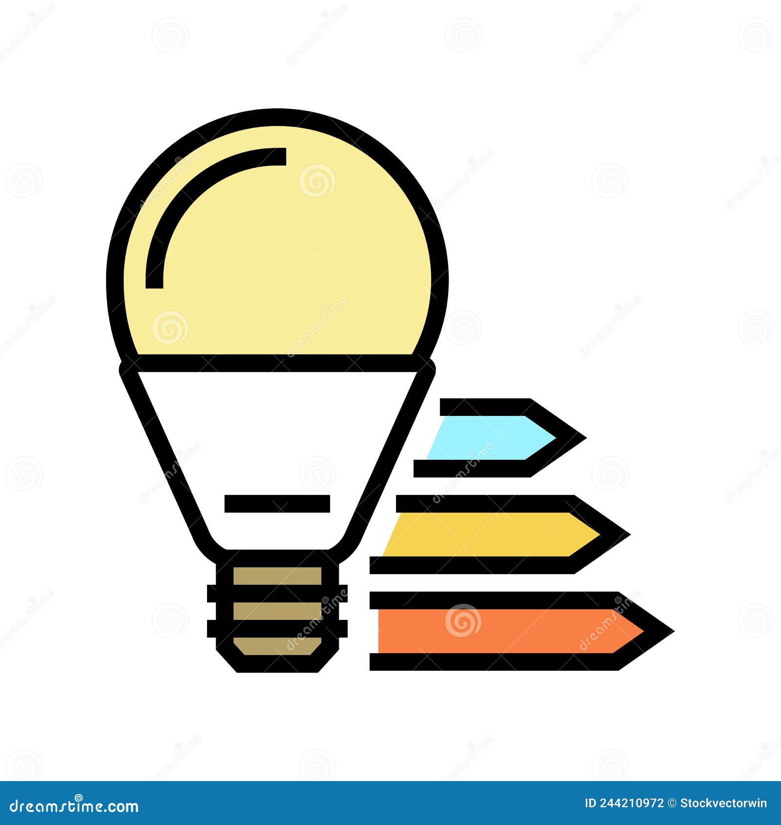 Efficient Light Bulb Color Icon Vector Illustration Stock Vector ...