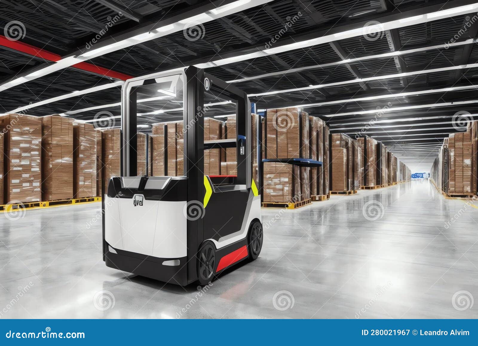 Efficient Logistics with Automated Guided Vehicles.AI Generated Stock ...