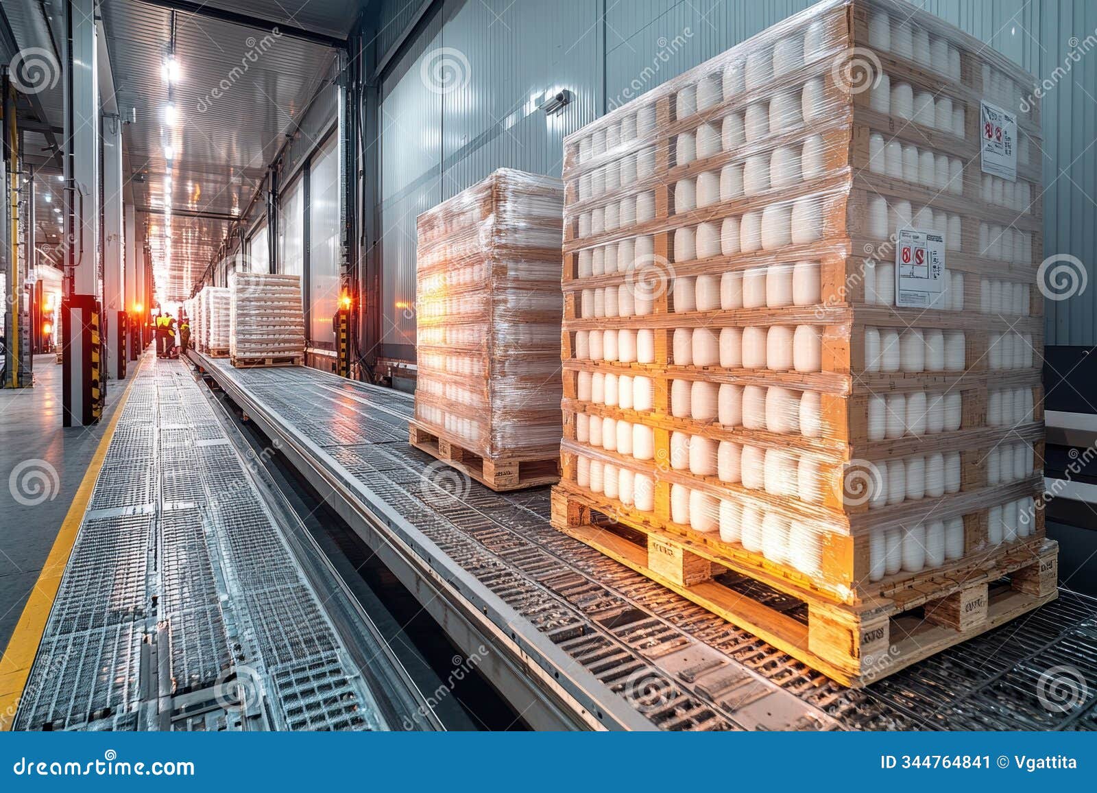 Efficient Logistics at Loading Dock with Pallets of Milk Products for ...