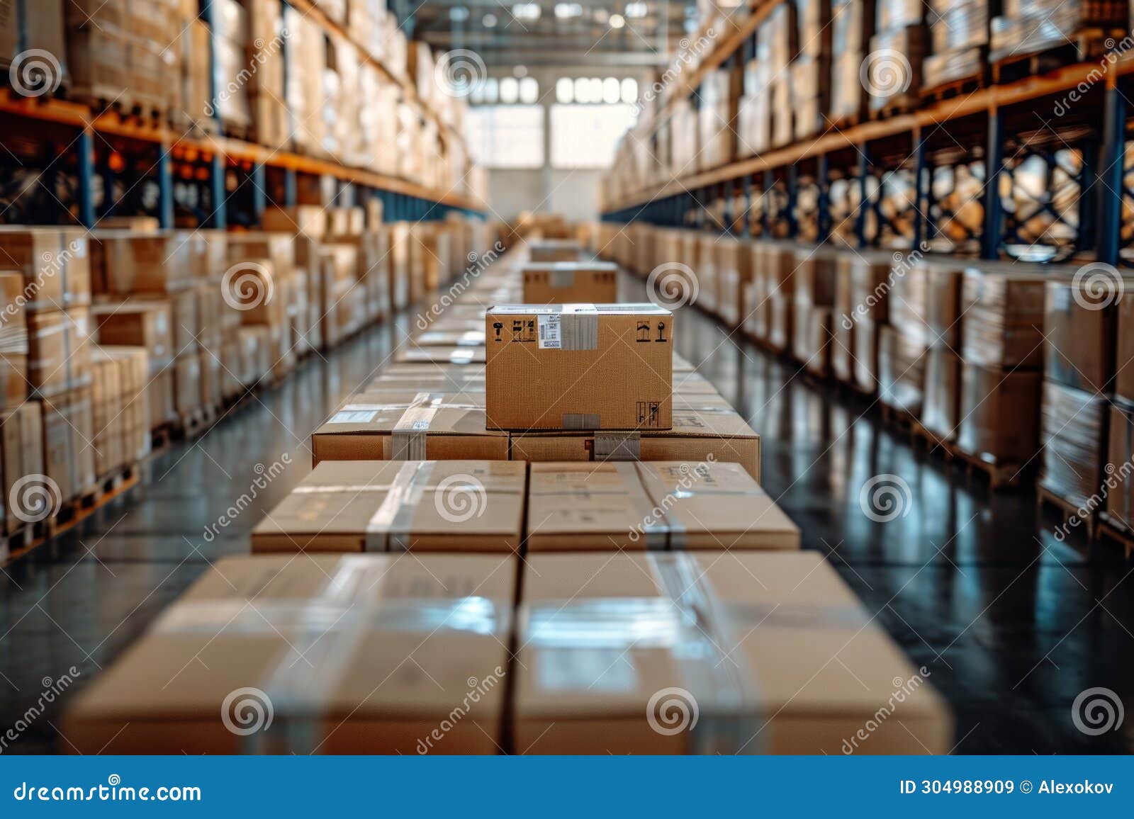 Efficient Logistics Process Using Warehouse Boxes AI Generated Stock ...