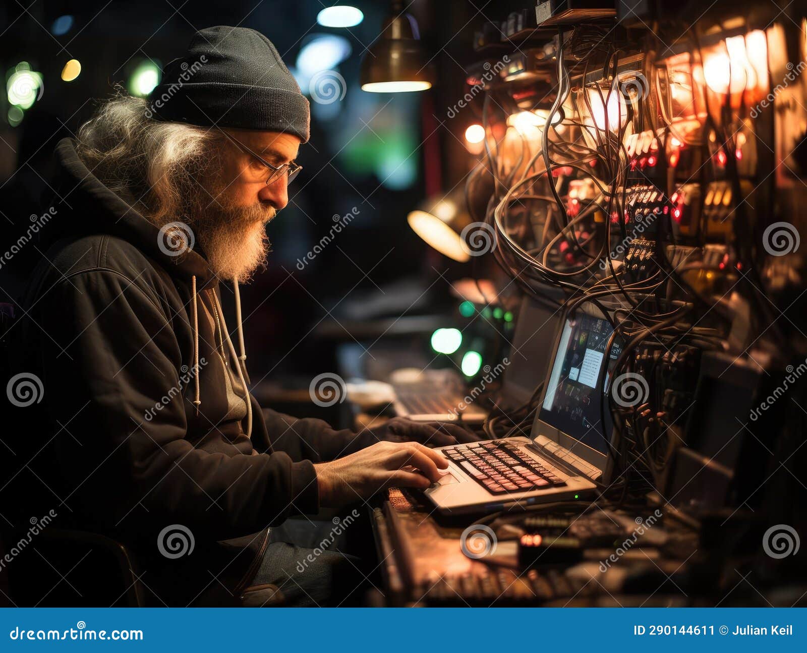 Efficient Multitasker Using Multiple Devices Stock Illustration ...