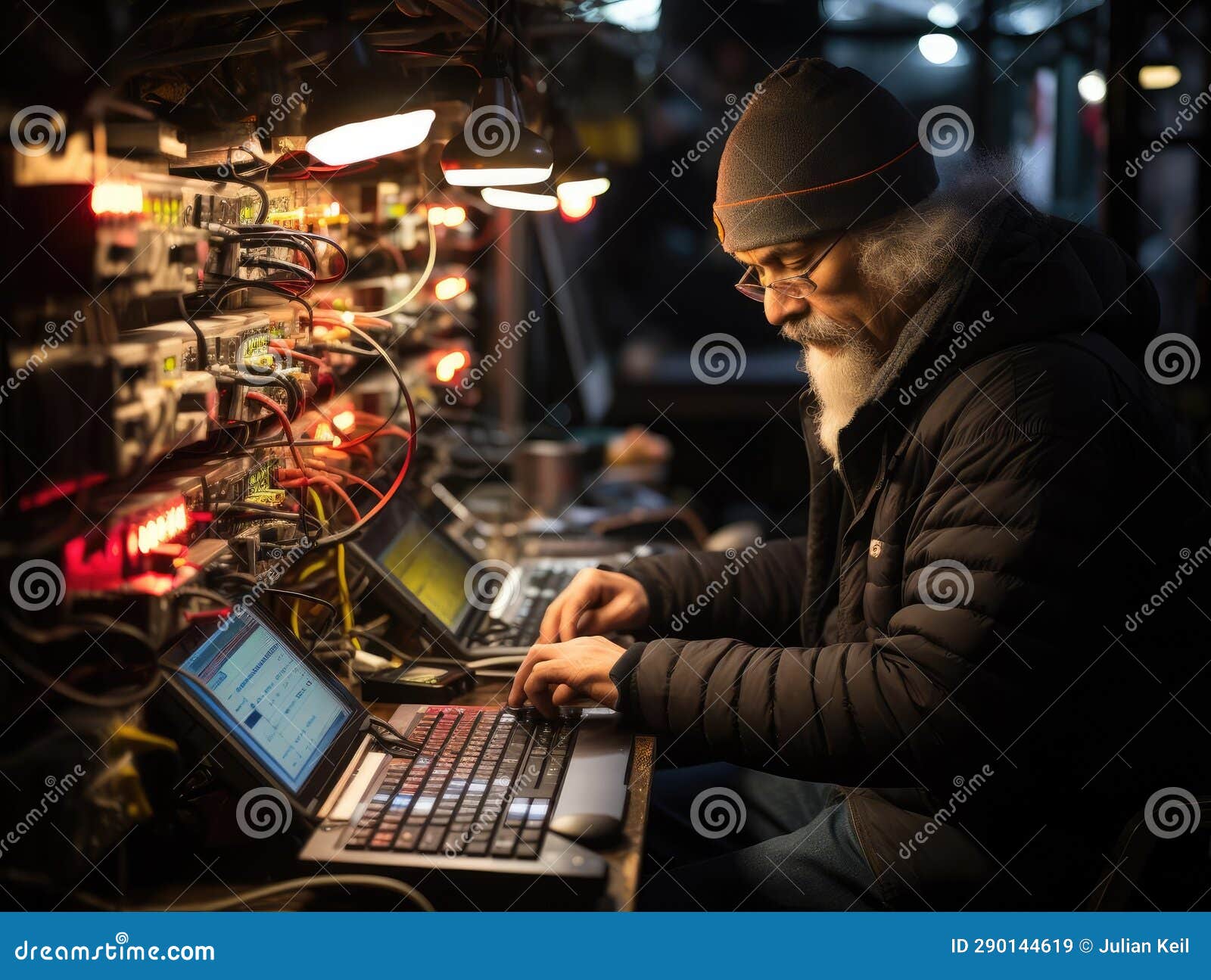 Efficient Multitasker Using Multiple Devices Stock Illustration ...