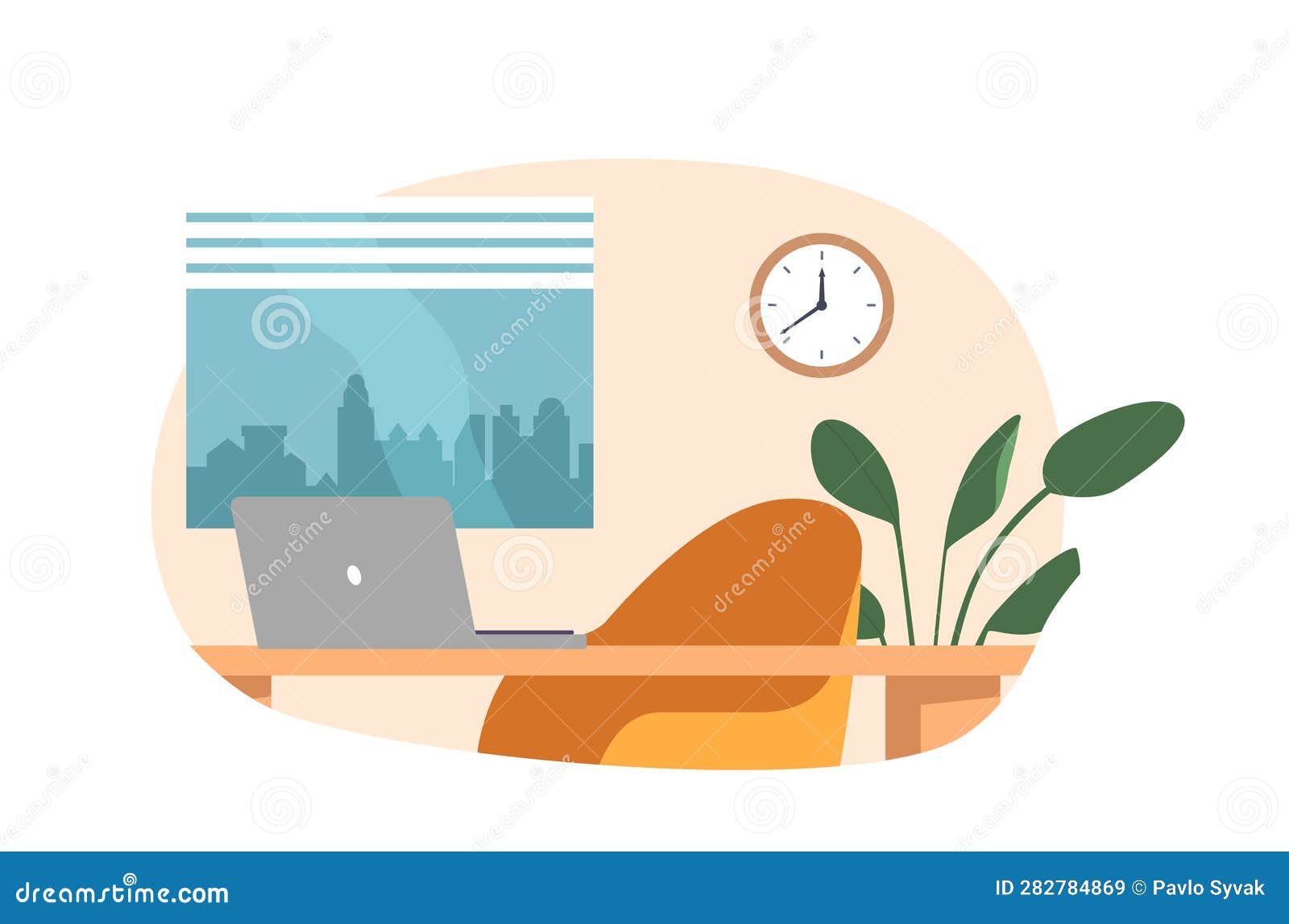 Efficient Office Workplace with Modern Ergonomic Furniture, Natural ...