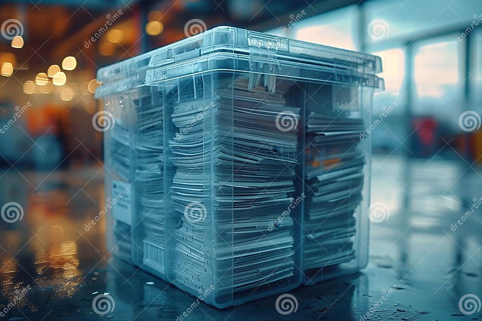 Plastic Storage Bins Stacked in a Warehouse Stock Photo - Image of ...