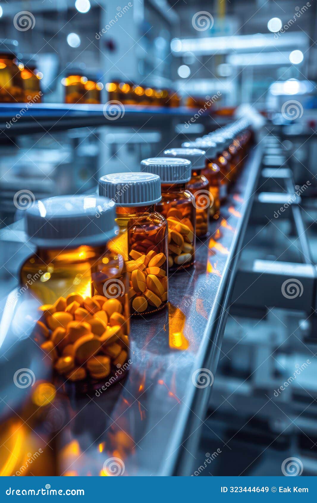 Efficient Pharmacy Service Medication Bottles Being Scanned and Packed ...