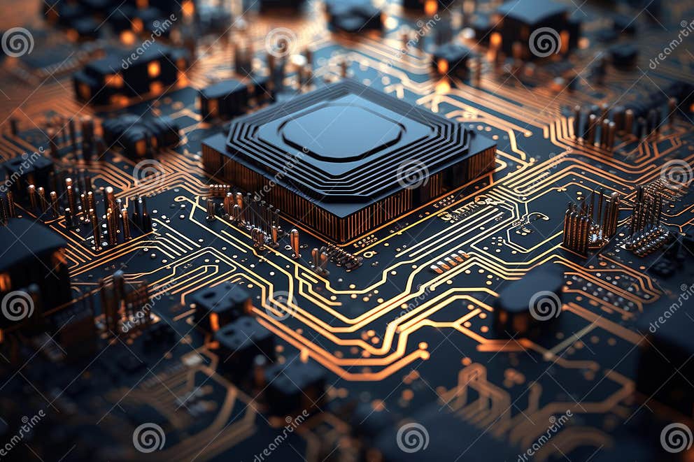 Efficient Printed Digital Circuit. Generate Ai Stock Photo - Image of circuit, loopable: 310402818