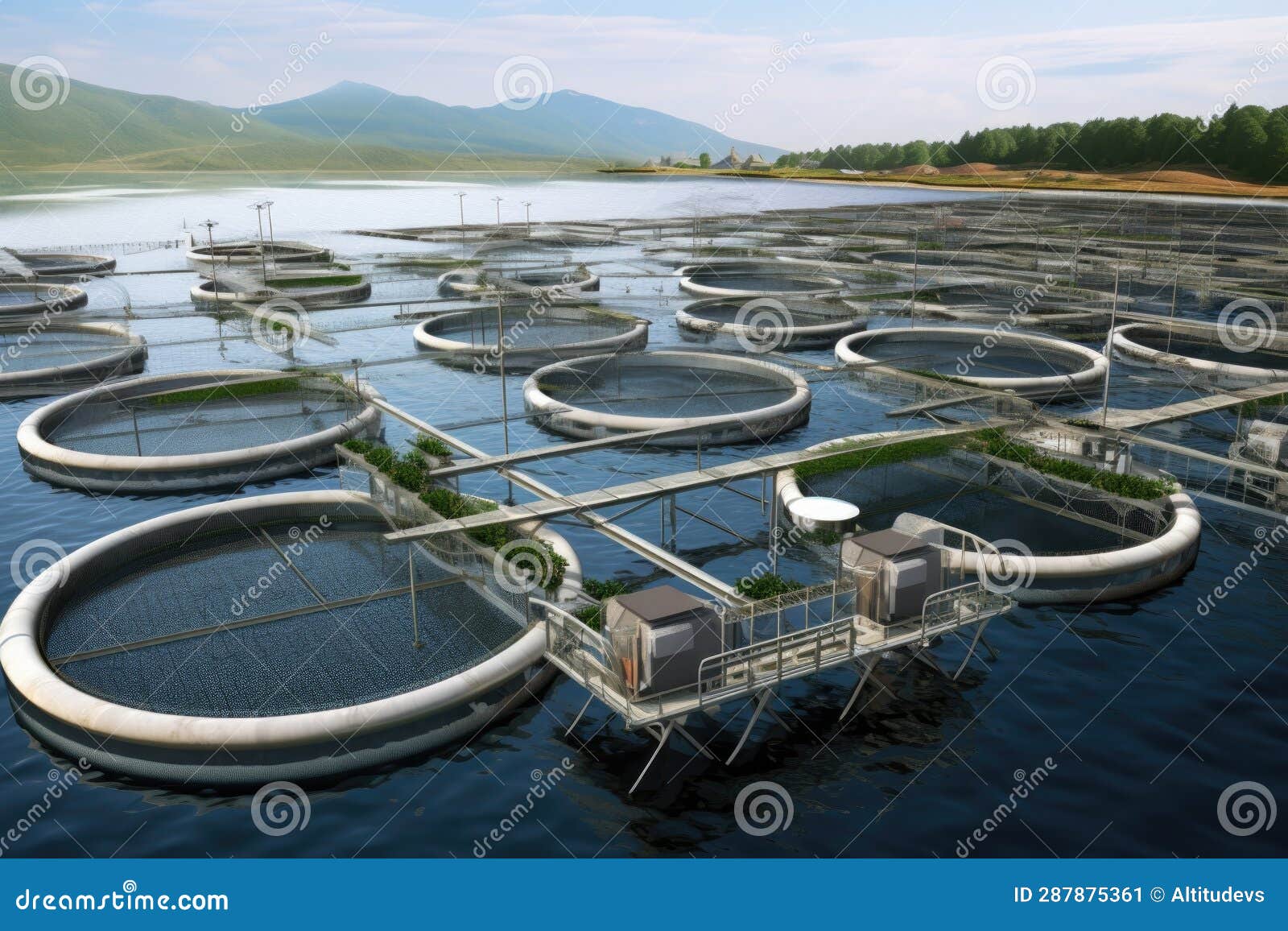 Efficient Recirculating Aquaculture System Ras Stock Illustration ...