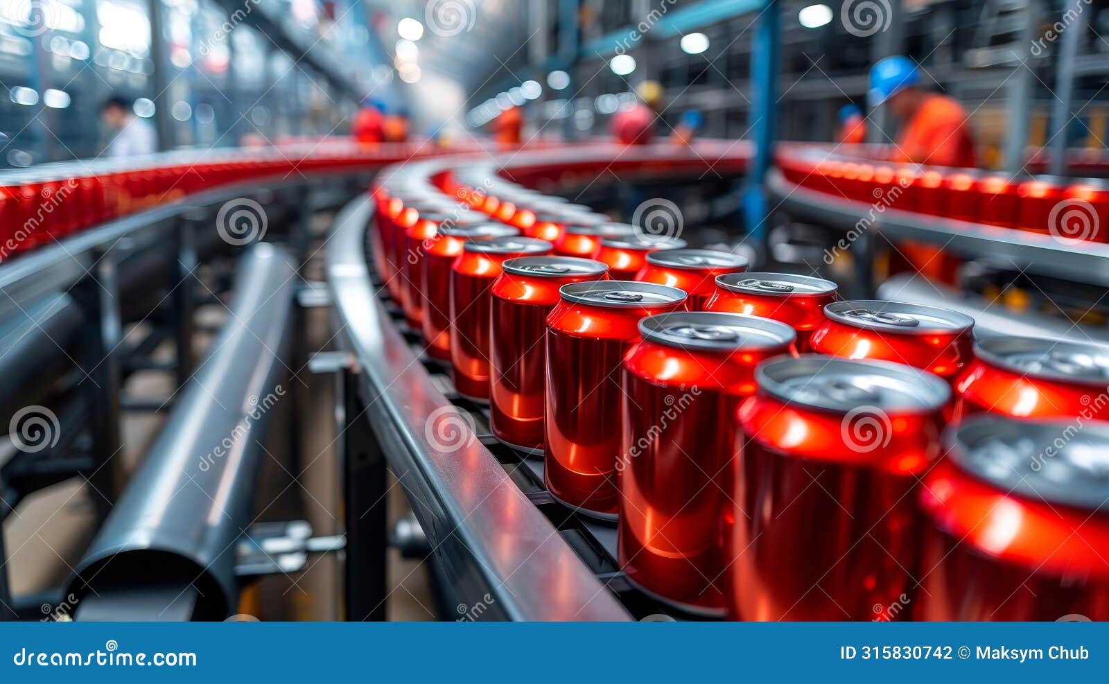 Processing Fresh Trout On A Conveyor Belt In A Fish Factory In The Food ...
