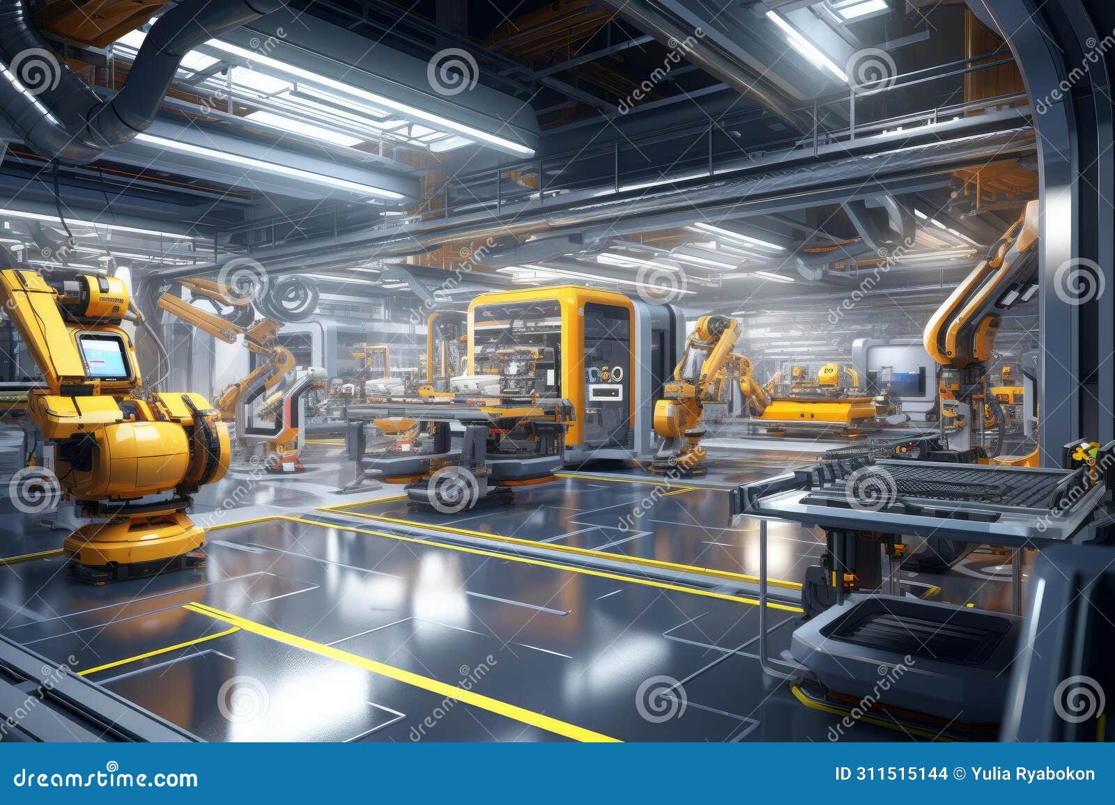 Efficient Smart Factory. Generate Ai Stock Photo - Image of energy ...