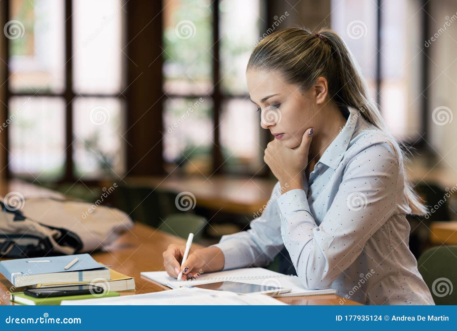 Efficient student stock photo. Image of intelligent - 177935124