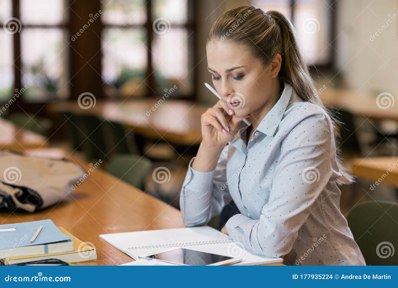 Efficient student stock photo. Image of girl, effort - 177935224