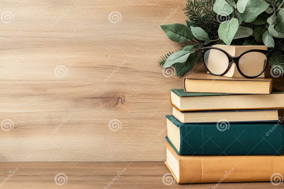 Efficient Study Session Setup an Image Showing a Stack of Books with ...