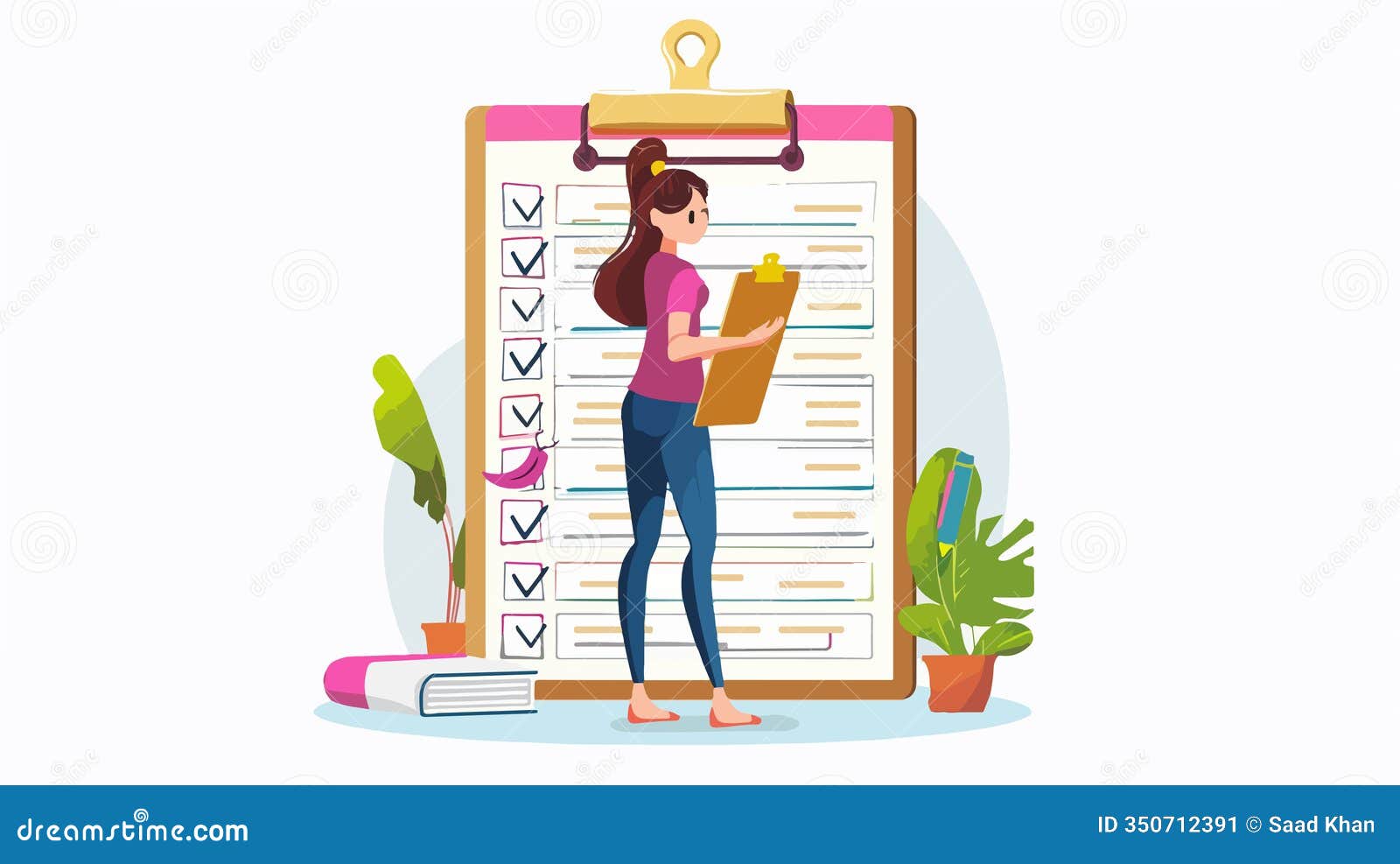 Efficient Task and Time Management with daily To-Do List Concept Stock ...