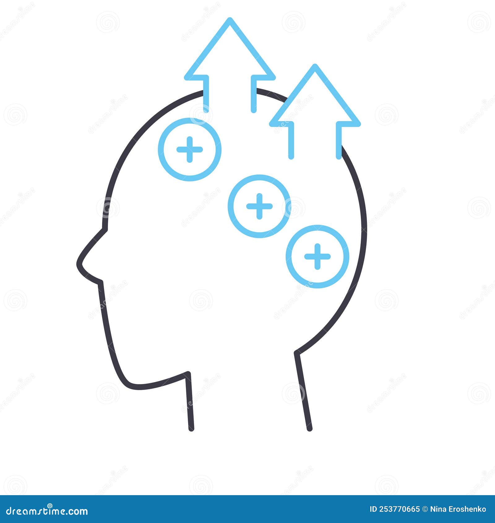 Efficient Thinking Line Icon, Outline Symbol, Vector Illustration ...