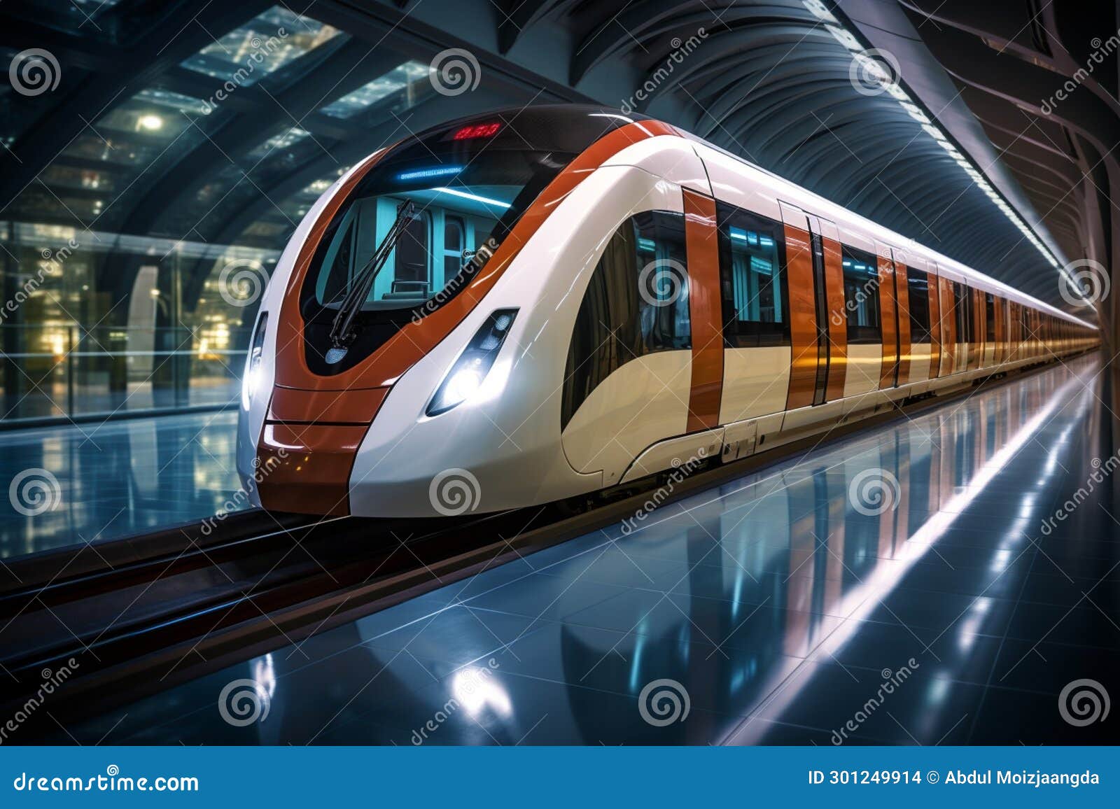 Efficient Transit Sleek Train Showcases Modern Design in Subway Station ...