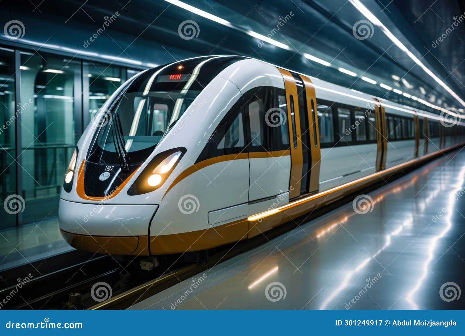 Efficient Transit Sleek Train Showcases Modern Design in Subway Station ...
