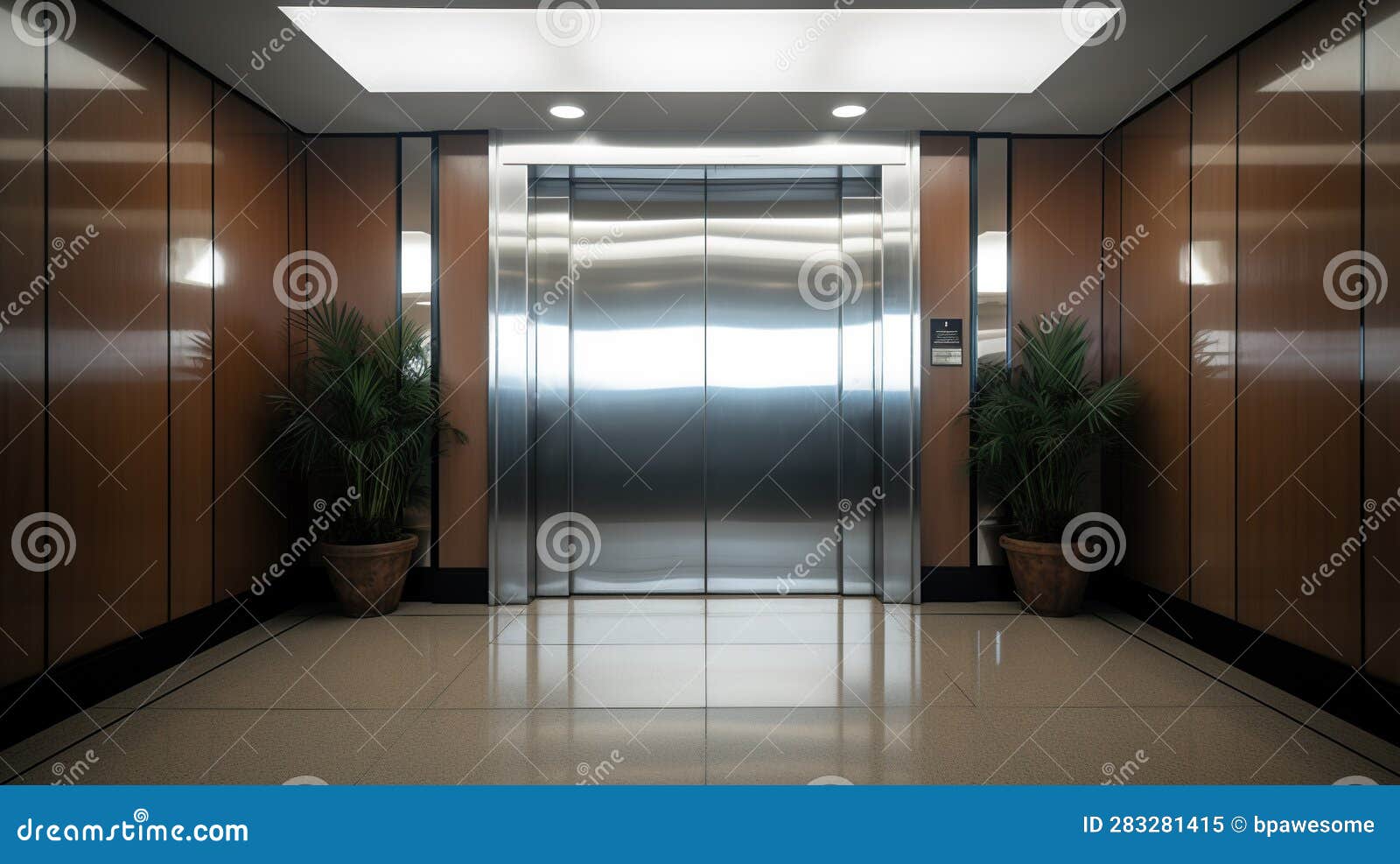 Efficient Vertical Transport: Closed Doors of a Modern Office Building ...