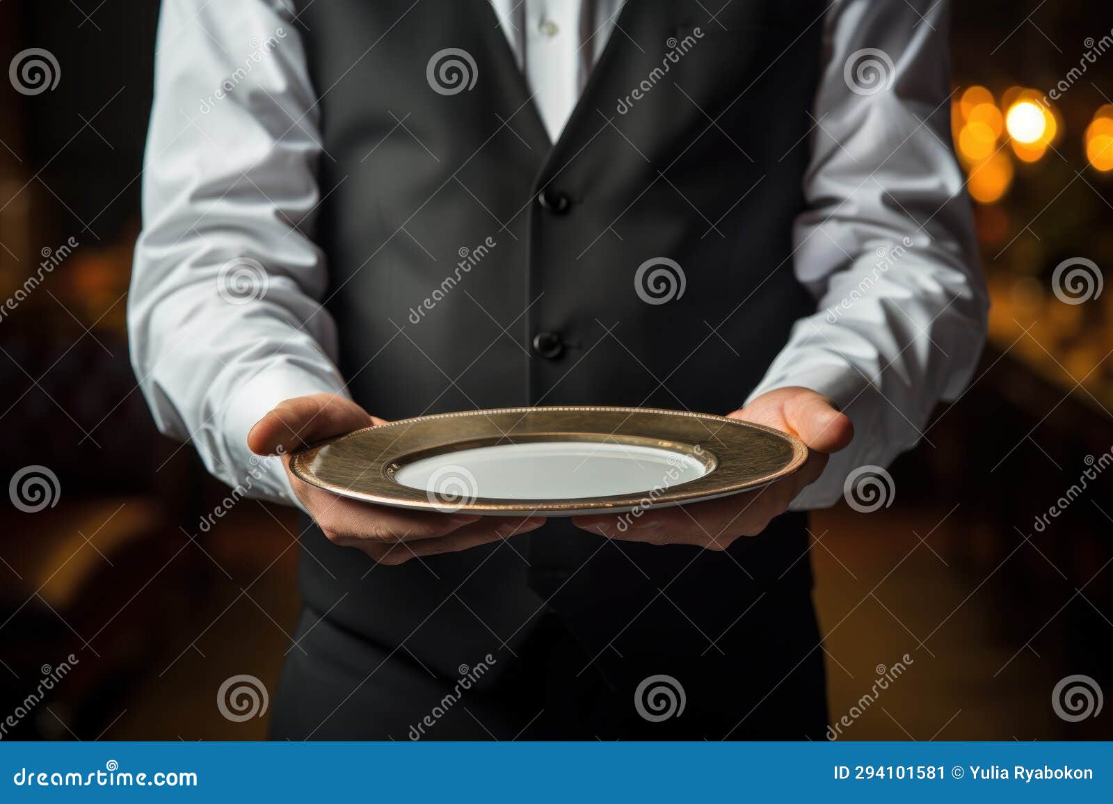 Efficient Waiter Hands Pick Restaurant Food. Generate Ai Stock Image ...