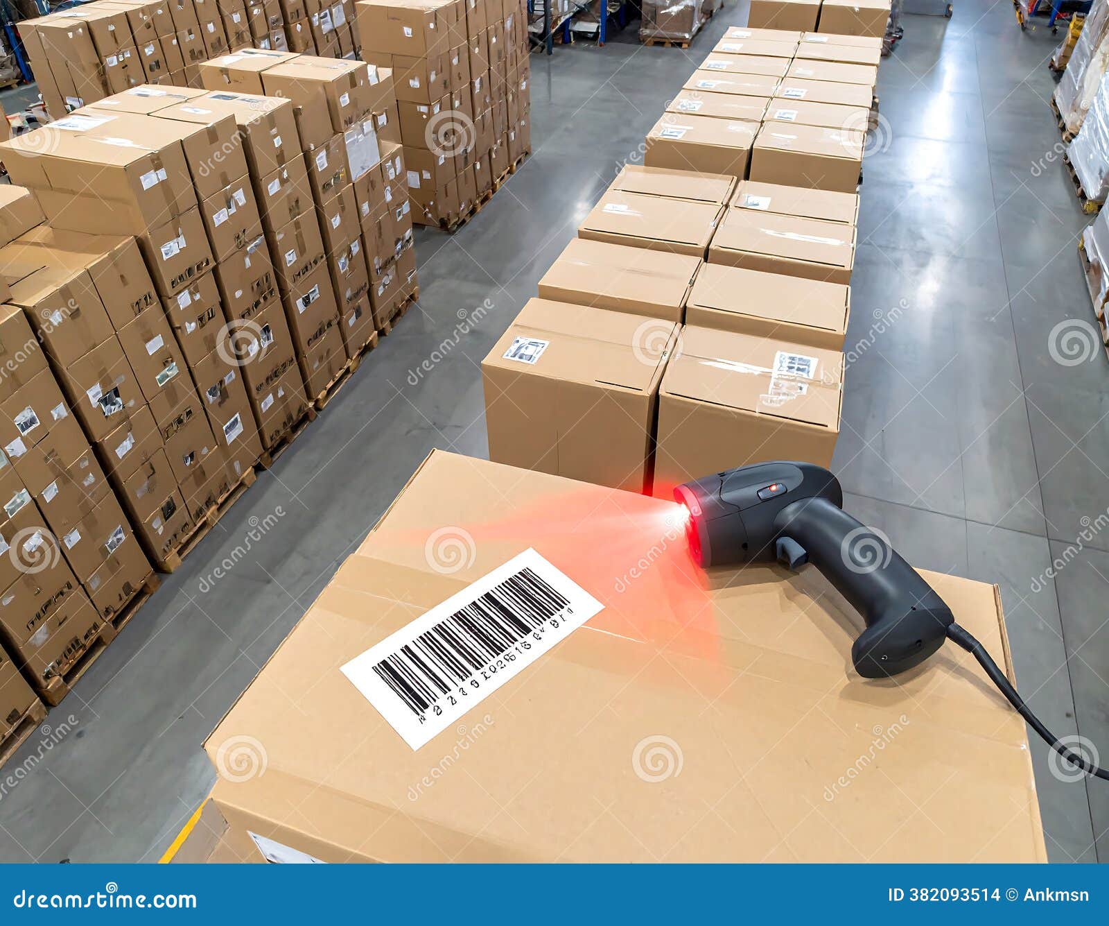 Efficient Warehouse Operations With Forklift And Cardboard Boxes Stock ...