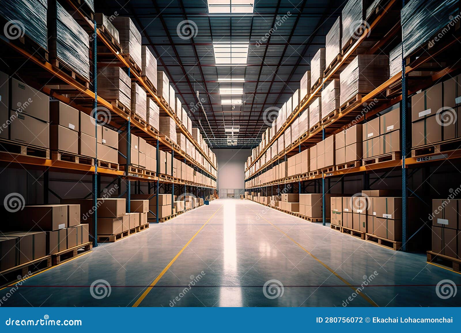 Efficient Warehousing A Spacious Clean Warehouse With Shelves ...