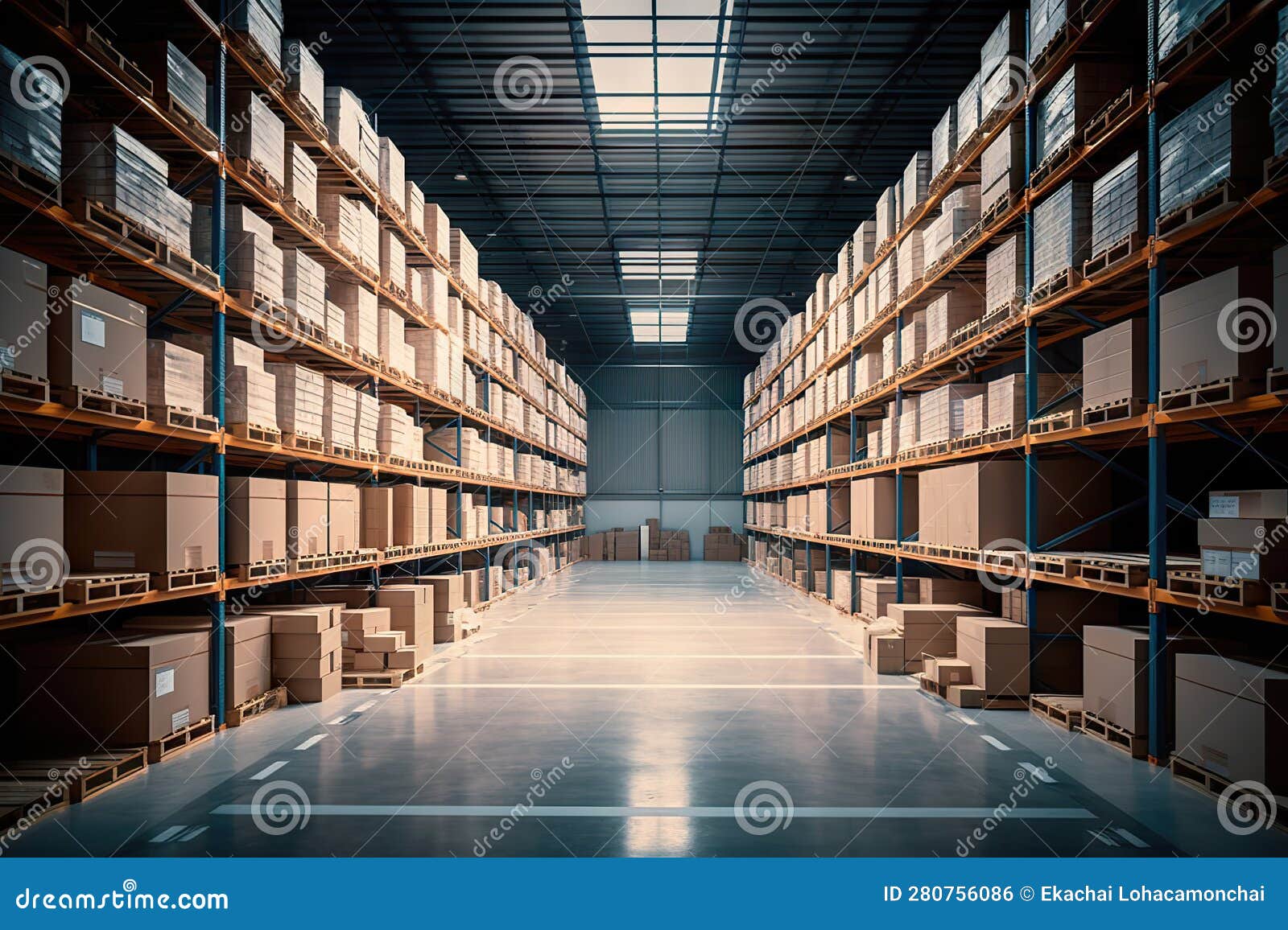 Efficient Warehousing A Spacious Clean Warehouse With Shelves ...