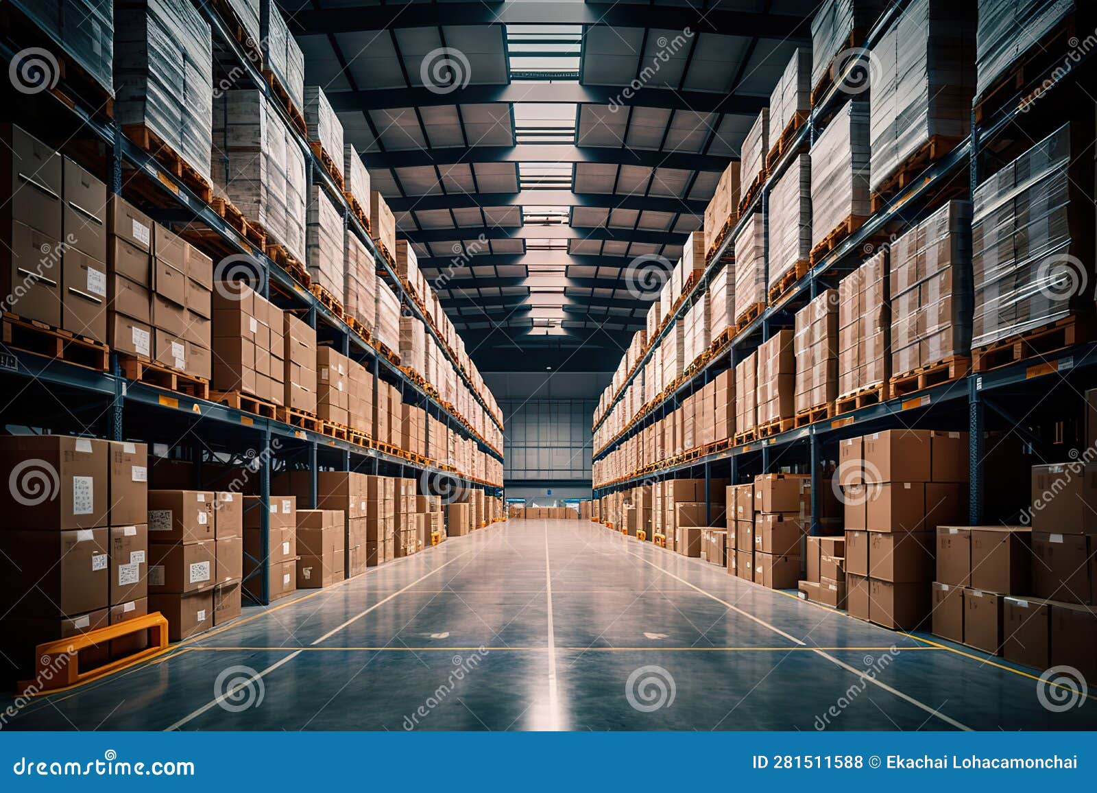 Efficient Warehousing a Spacious Clean Warehouse with Shelves ...