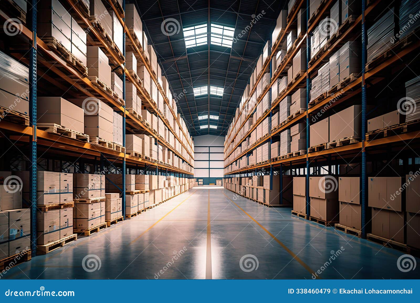 Efficient Warehousing A Spacious Clean Warehouse With Shelves ...