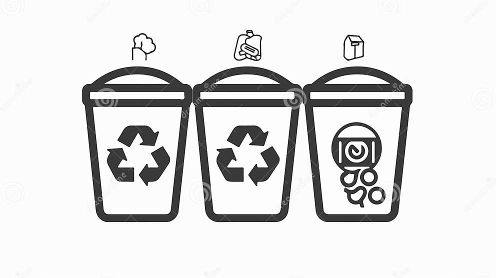 Efficient Waste Sorting and Recycling Bin Management Concept Stock Vector - Illustration of ...