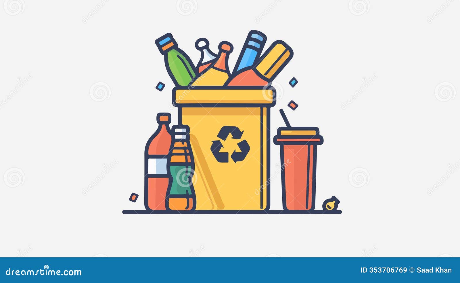 Efficient Waste Sorting and Recycling Bin Management Concept Stock Vector - Illustration of ...