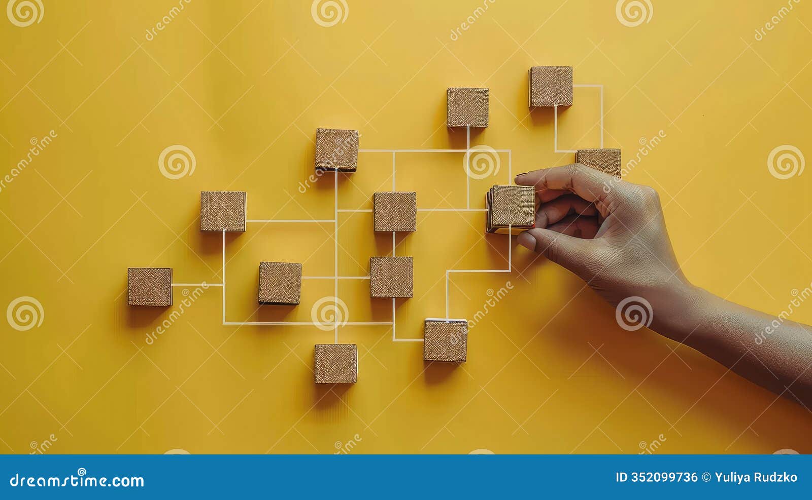 Efficient Workflow: Hand Holding Wooden Cube Blocks for Process ...