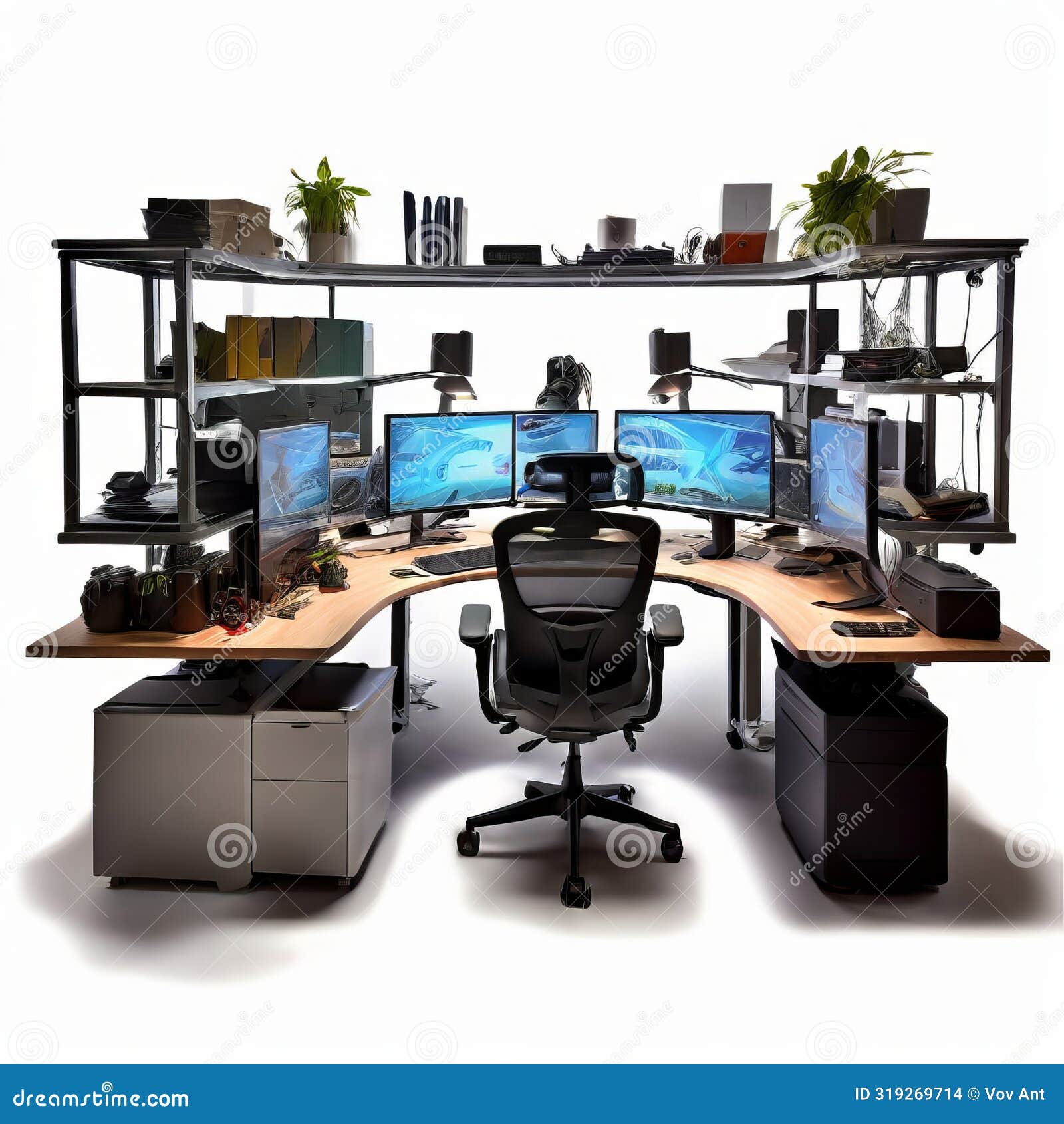 Efficient Workstations with Ergonomic Chairs Adjustable Desks N Stock ...