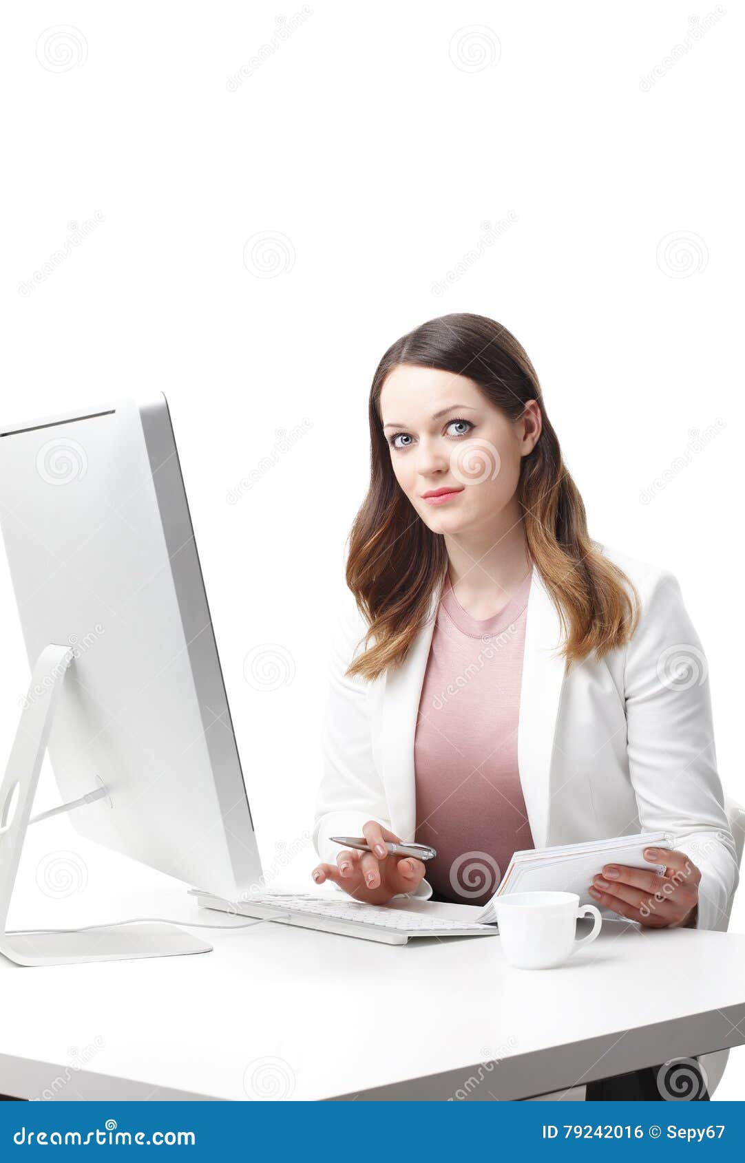 Efficient Young Businesswoman Stock Photo - Image of beautiful, looking ...