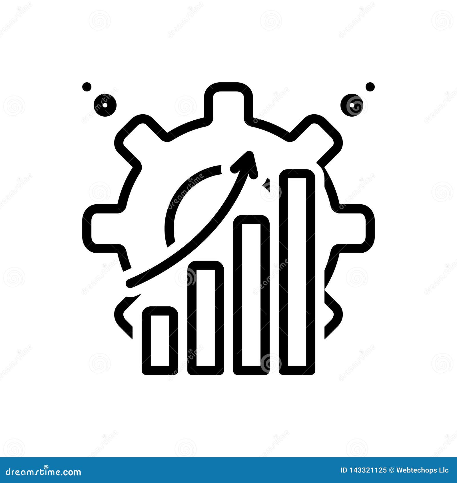 Black Line Icon for Efficiently, Capacity and Graph Stock Vector ...