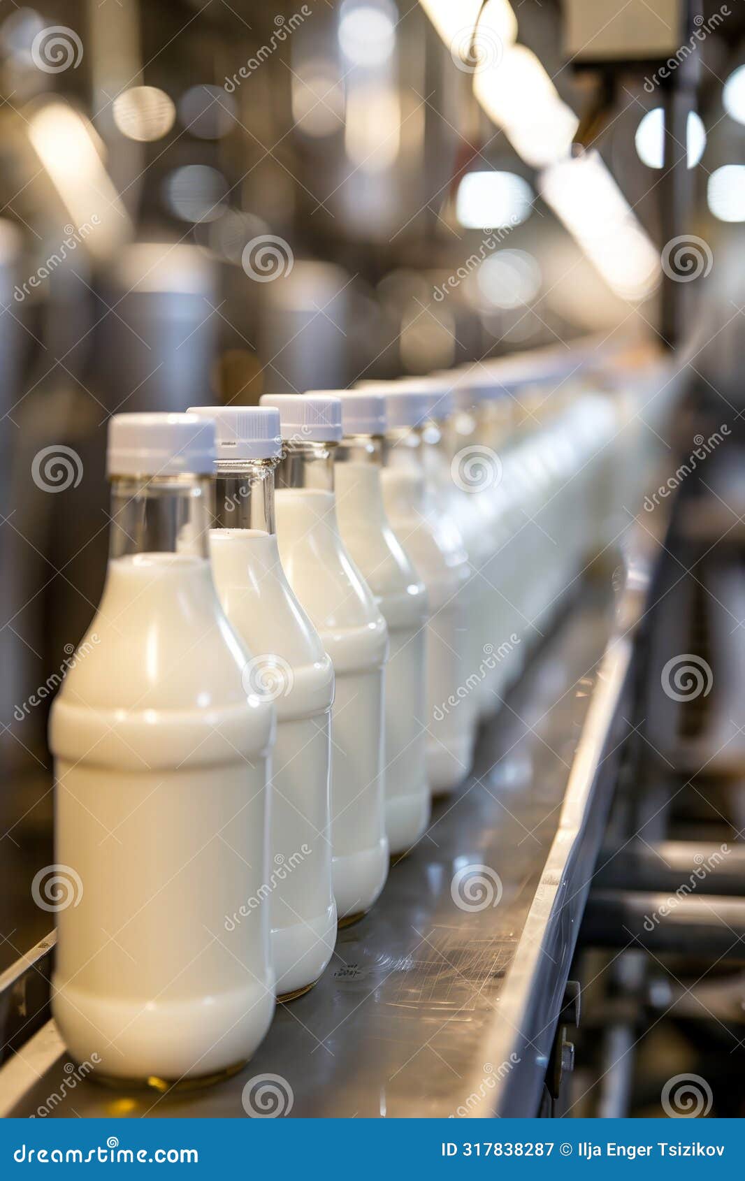 Efficiently Managed Bottled Milk Production Line in a Standard Factory ...