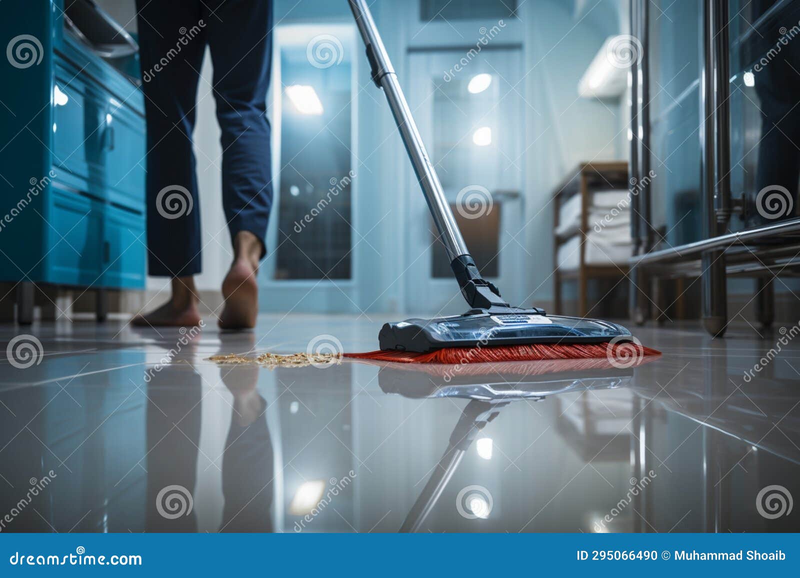 Efficiently Mopping the Floor, Ensuring Cleanliness and a Polished ...