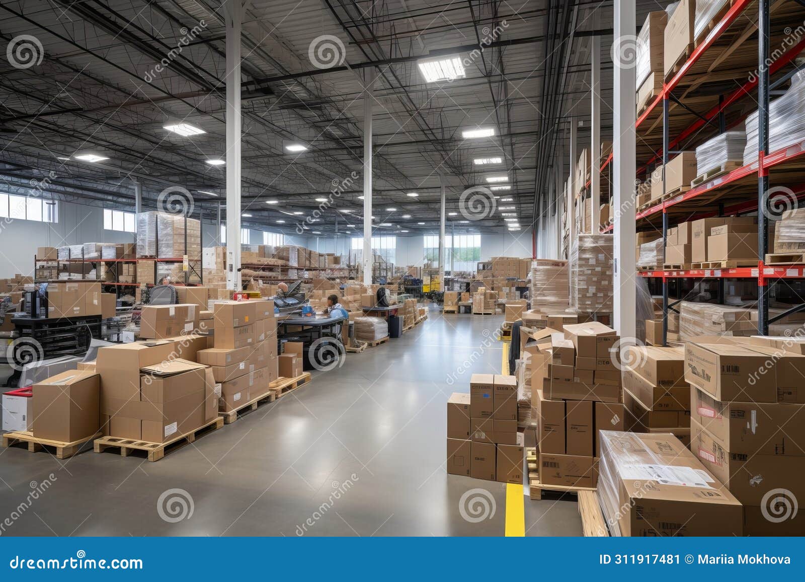 Efficiently Organized Packaging in a Distribution Warehouse, Neatly ...
