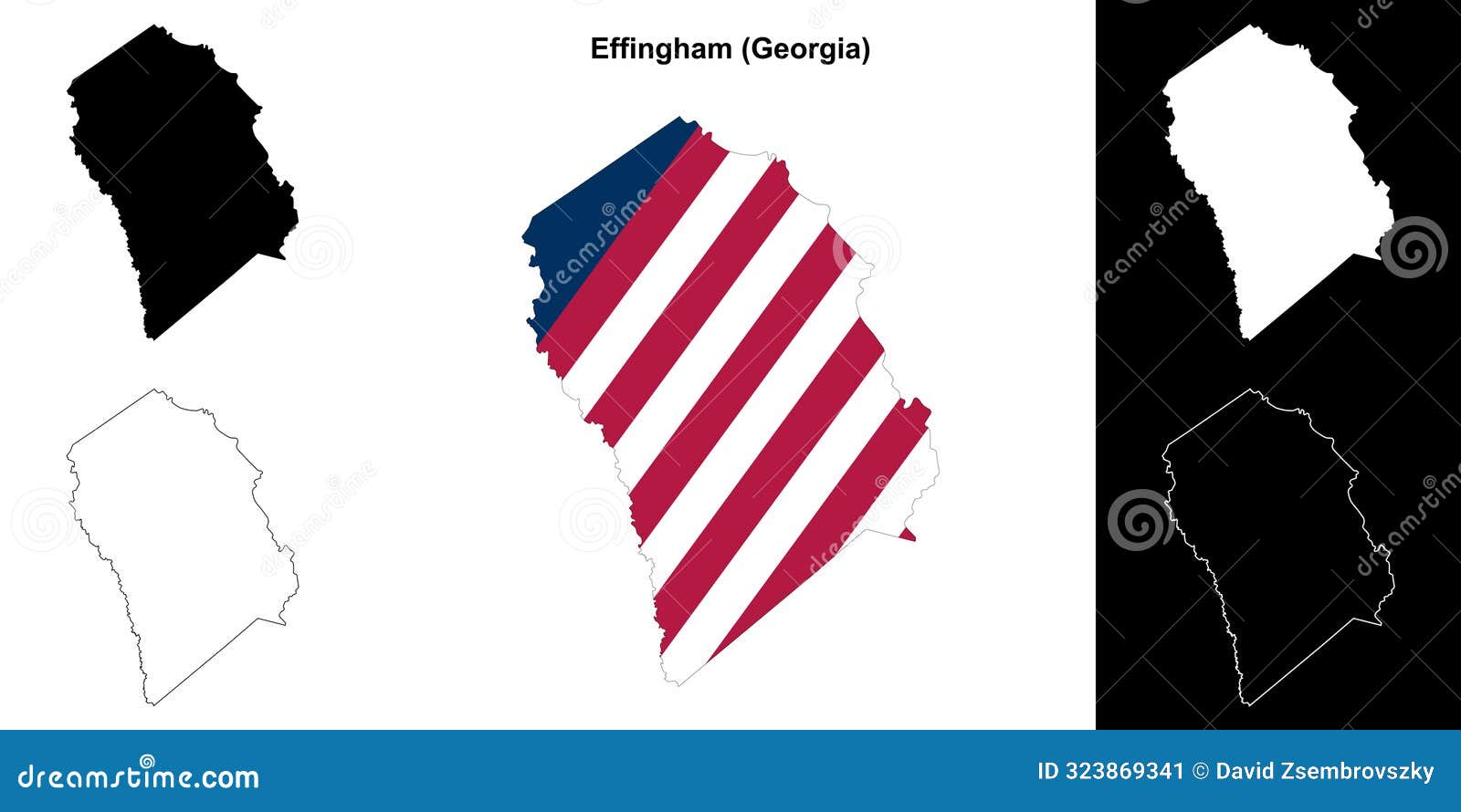 Effingham outline map stock vector. Illustration of county - 323869341