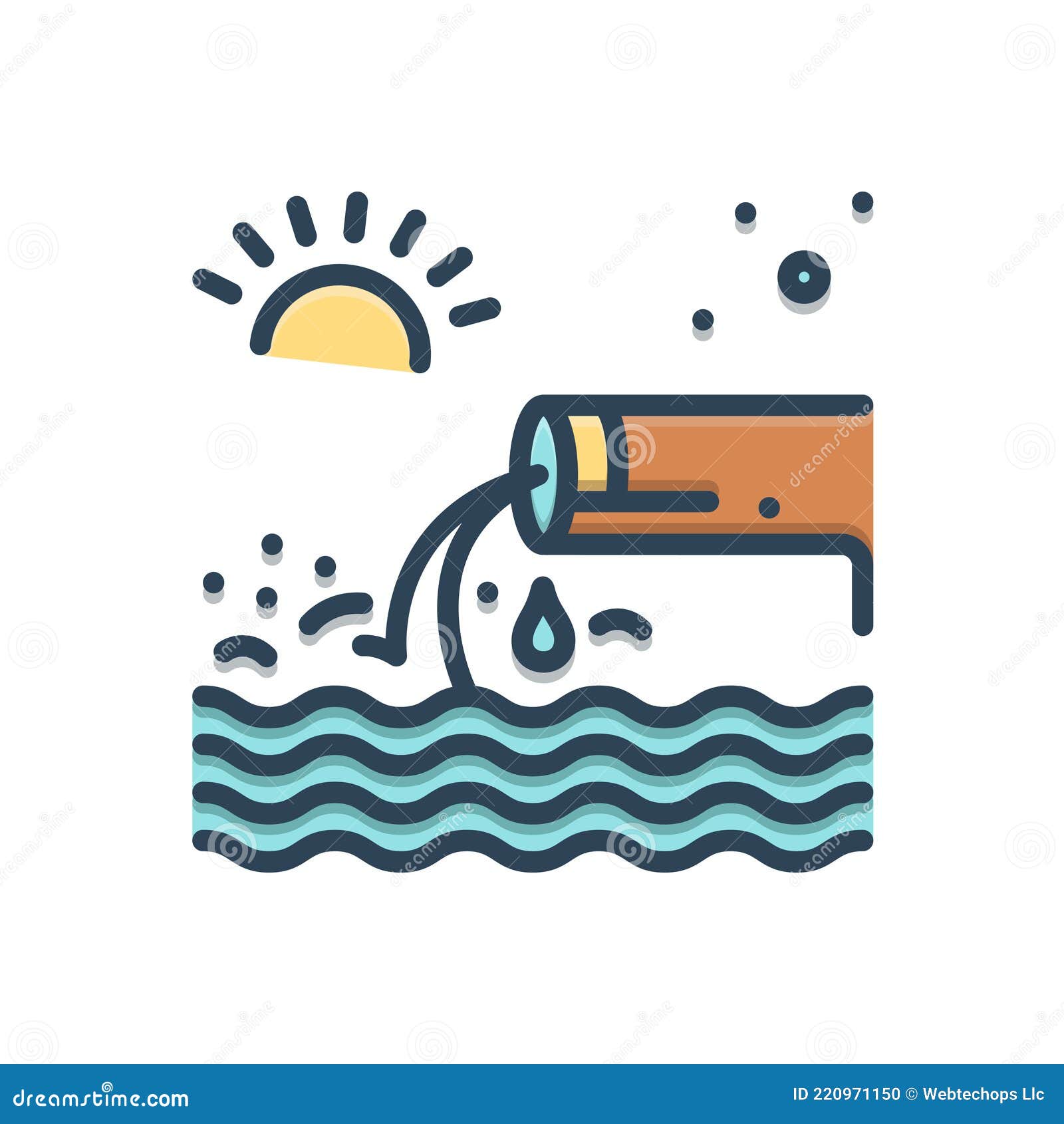 Color Illustration Icon for Effluent, Flow and Stream Stock ...