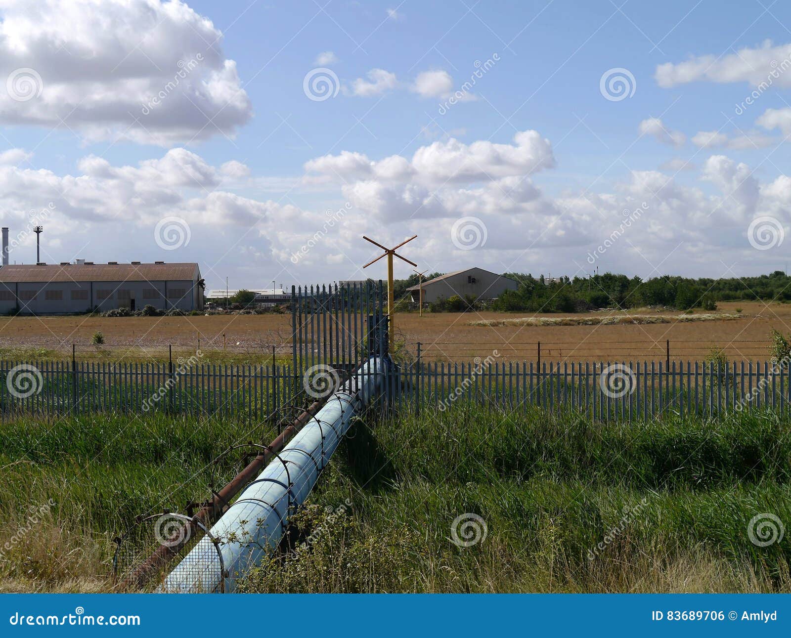 Effluent Line with Marker Posts for Shipping Stock Photo - Image of ...