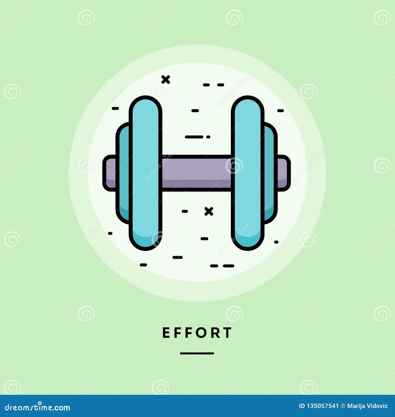 Effort, Flat Design Thin Line Banner. Stock Vector - Illustration of ...