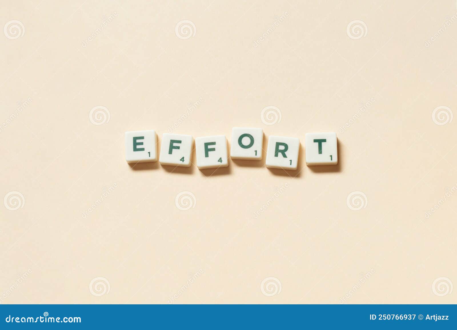 Effort Formed of Scrabble Elements on Beige Background. Stock Image ...