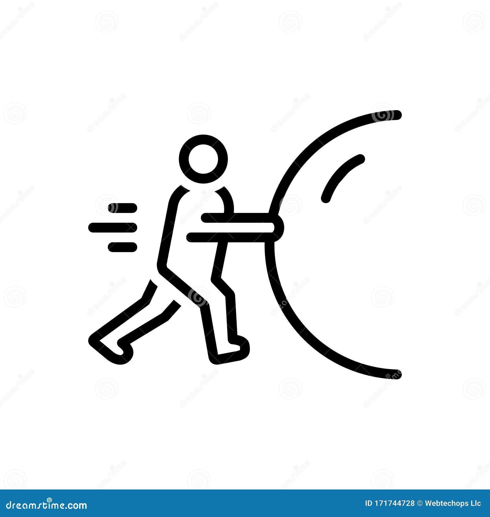 Black Line Icon for Effort, Boulder and Hard Stock Vector ...