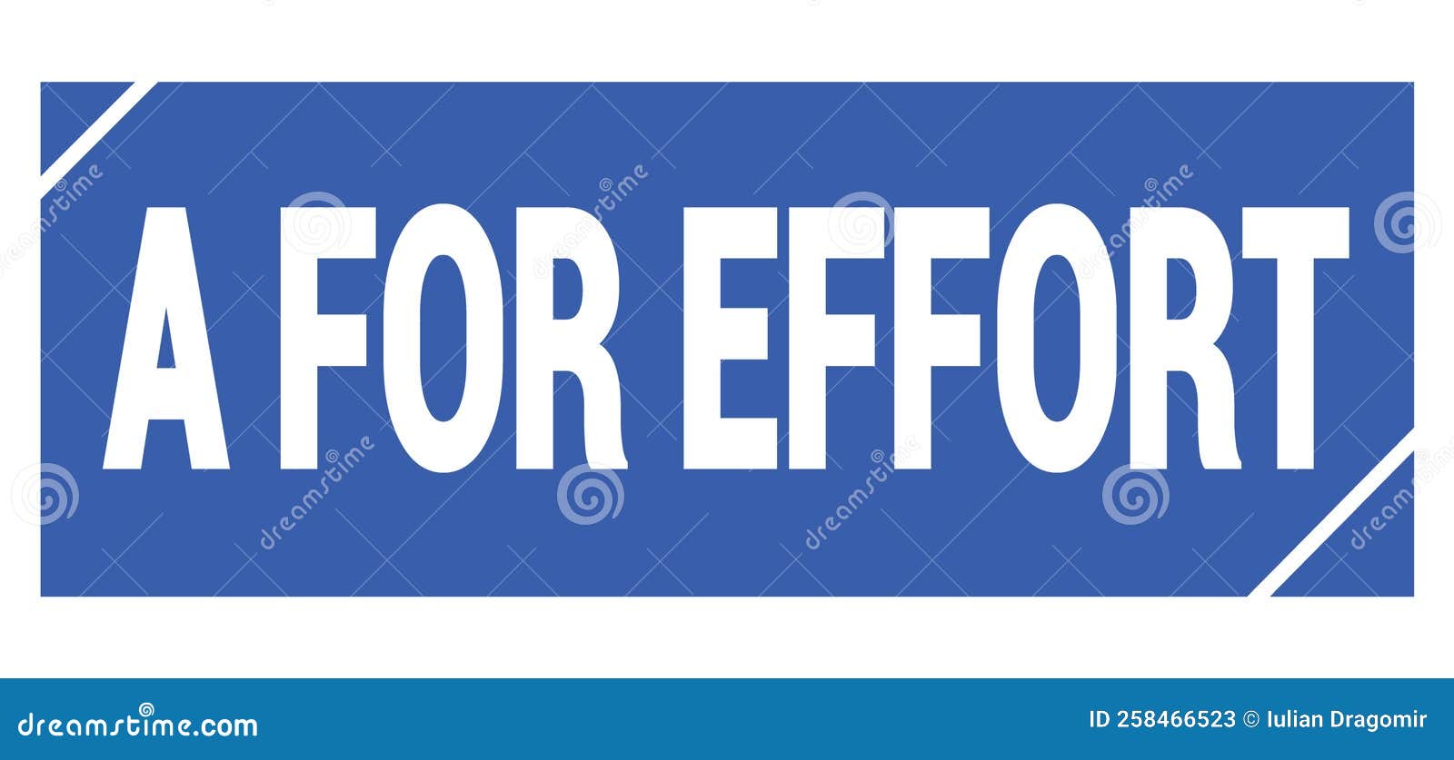 A for EFFORT Text Written on Blue Stamp Sign Stock Illustration ...