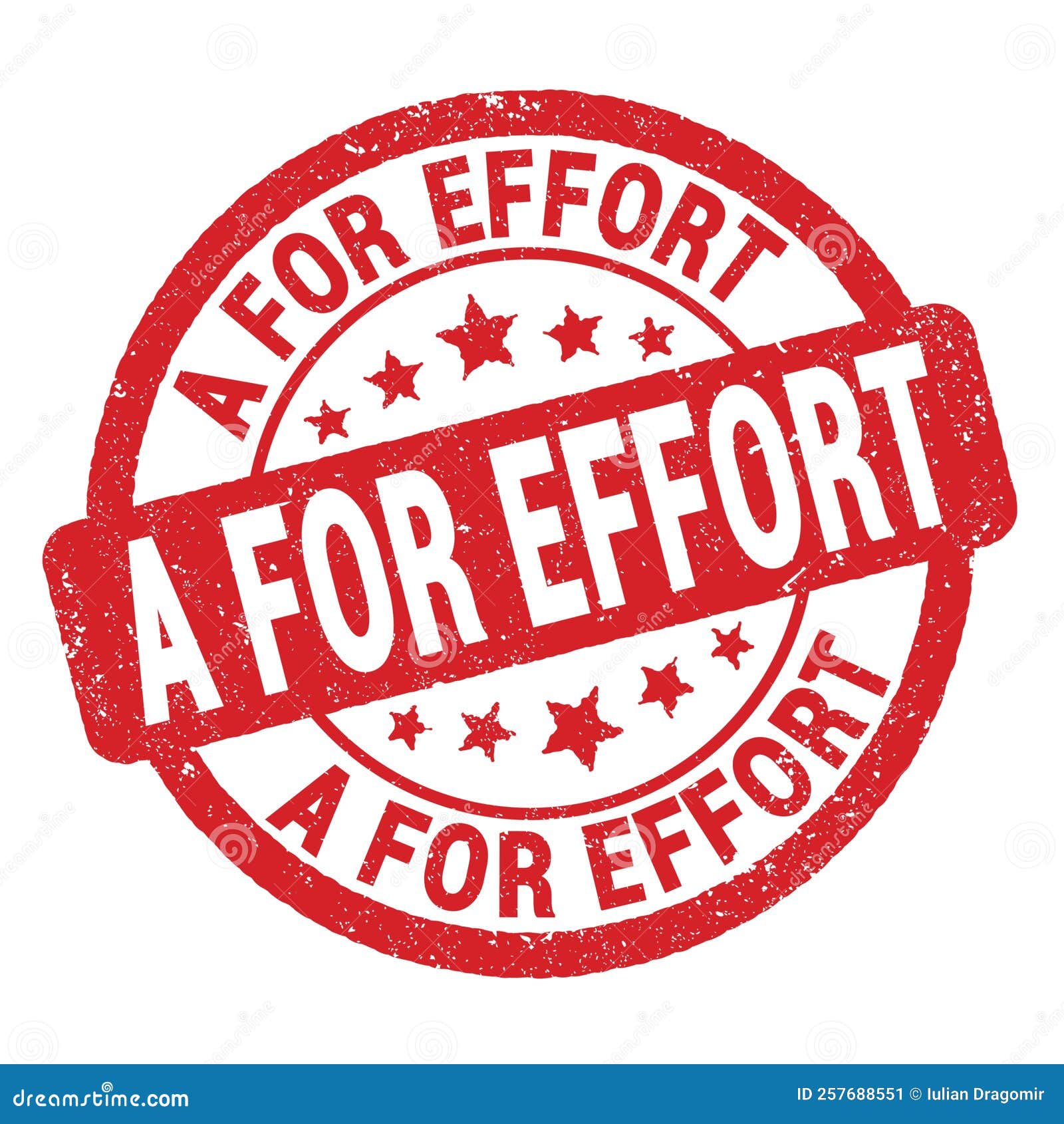 A for EFFORT Text Written on Red Round Stamp Sign Stock Illustration ...