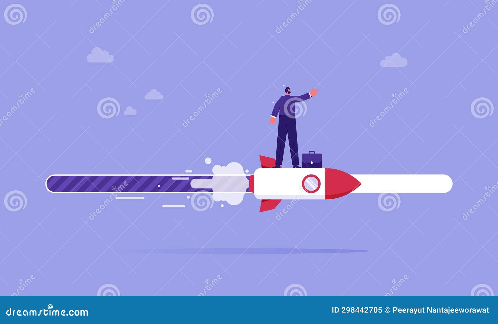 Effort To Finish Work or Achieve Business Success Concept Stock Vector ...