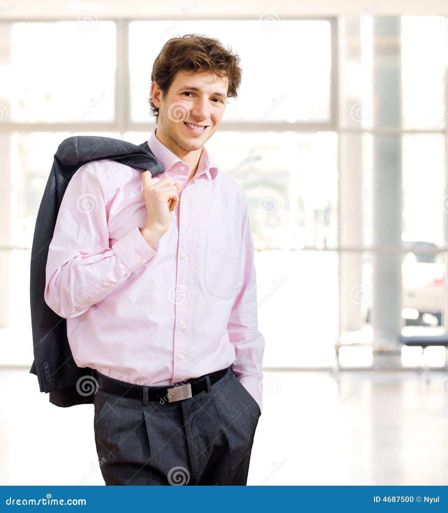 Effortless Businessman in Office Building Stock Photo - Image of ...